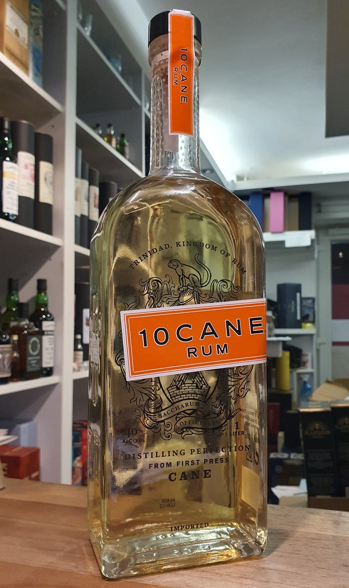 10 Cane original 40% vol. 1 l ten rum Trinidad + Rechteckig flach ...